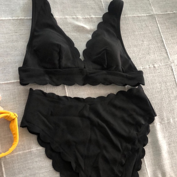 Victoria's Secret | Swim | Victorias Secret Black Scallop Bikini | Poshmark